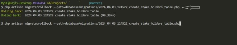 Rollback a specific migration in Laravel - Rajiv Verma